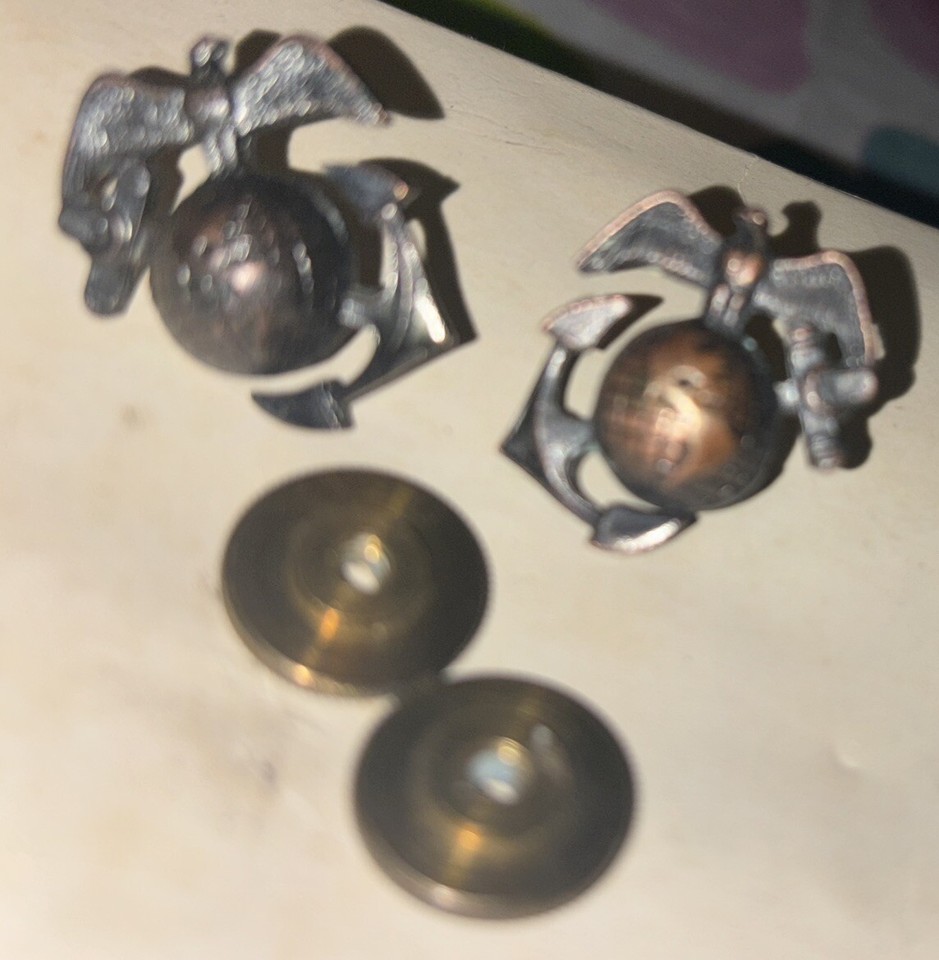 Pre WW1 USMC Marine Corps EGA Set Eagle Globe Anchor Antique Rare Brass ...