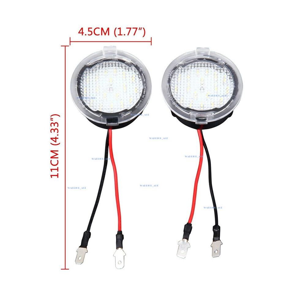 Pair LED Rear View Mirror Puddle Light Fit For Ford Fusion F-150 Edge ...
