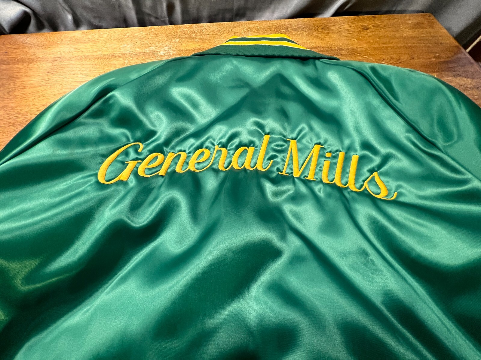 VIntage Satin Jacket General Mills Safety Rep. 1970's… - Gem