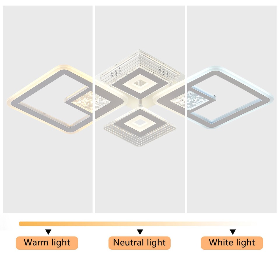 LED Acrylic Ceiling Lamp Flush Mount Light Bedroom Modern Living Room ...