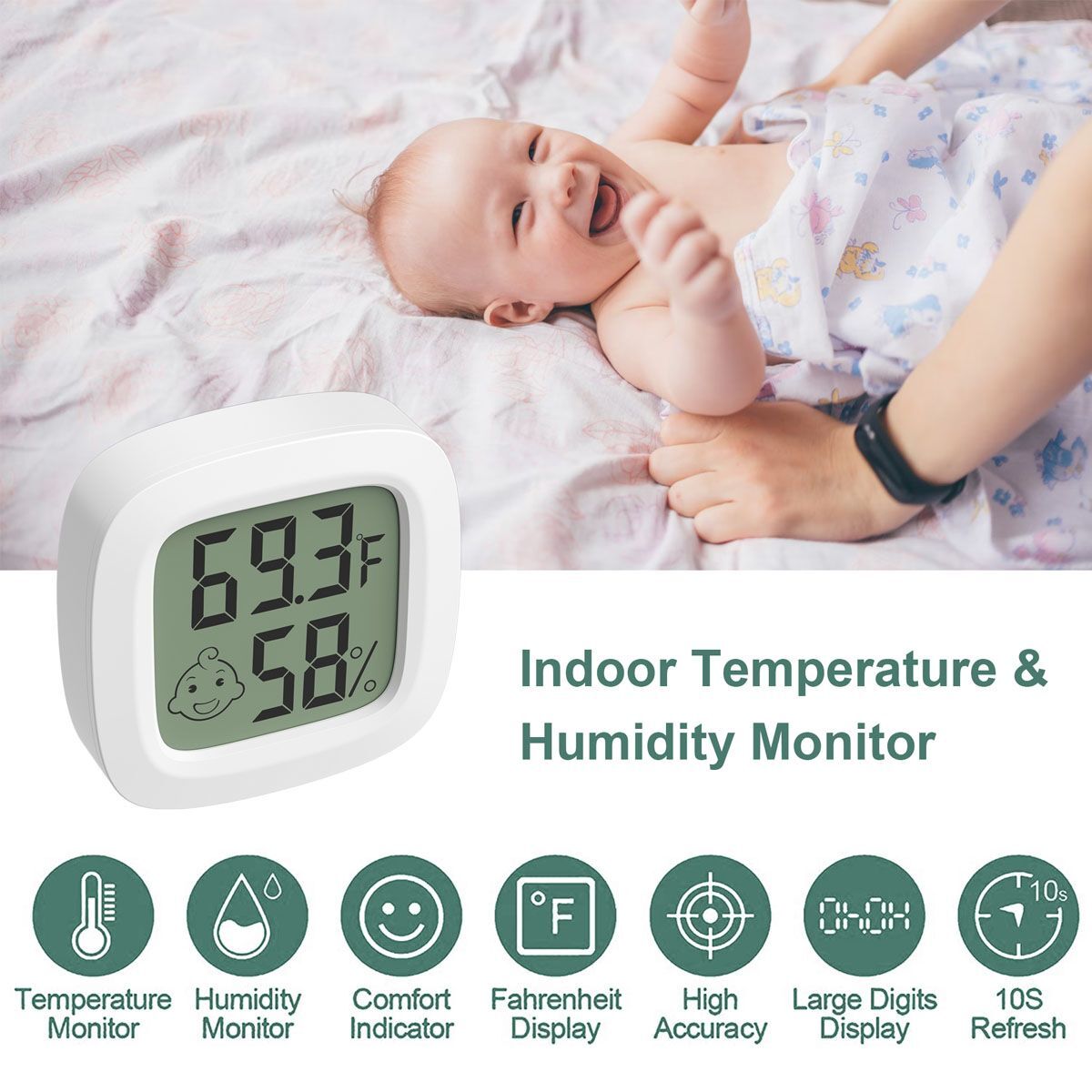 1/2/4PCS Mini LCD Digital Indoor Hygrometer Thermometer Humidity ...