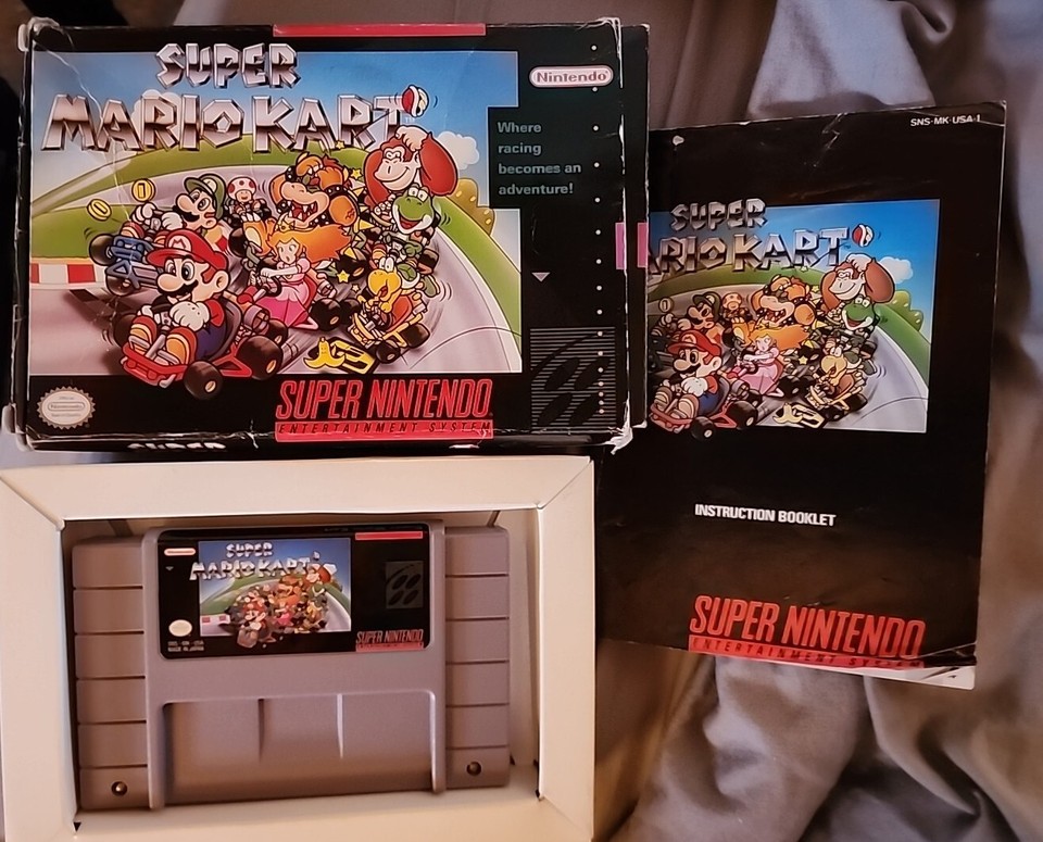 Super Mario Kart (Super Nintendo, 1992) Boxed W/Instructions SNES ...