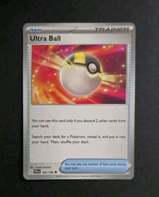 Ultra Ball 196/198 Uncommon Pokemon Scarlet & Violet Near Mint Trainer ...
