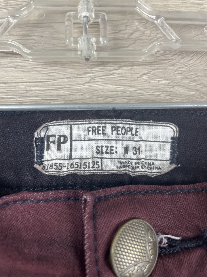 Free People Women’s 31 NWT Stretch Cotton Plum Zip Fly Pants NEW | eBay