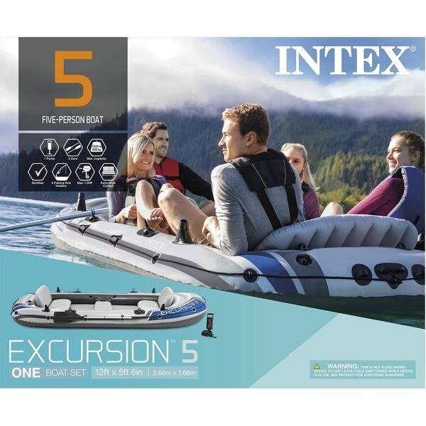 Intex 68325EP Excursion 5 Person Boat Set for sale online | eBay