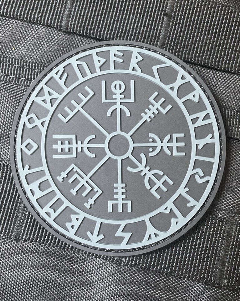3D Rubber Viking Norse Vegvisir Magical Compass Hook Patch Tactical ...