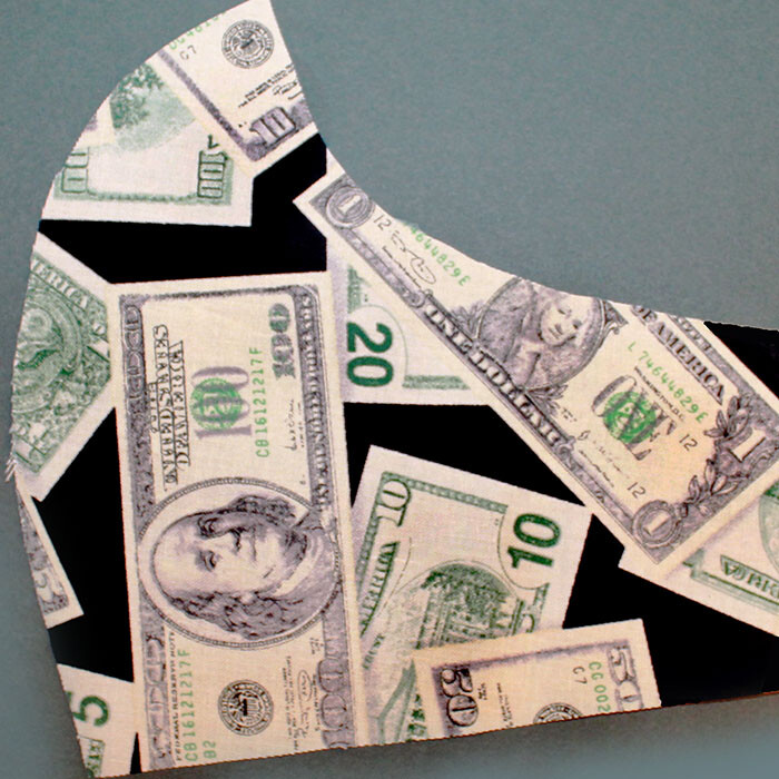 Face Mask coin Money Toss denero dollar bill Filter Pocket Washable M ...