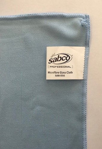 10 X Sabco Glass Cleaning Cloths Professional Microfibre 38 X 37cm ...