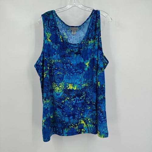 Catherines Womens 3X Sleeveless Tank Top Abstract Print Boho Resort ...