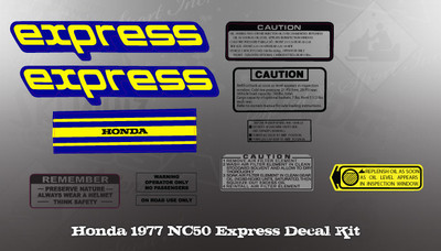HONDA 1977 NC50 EXPRESS KIT DECALS GRAPHIC LIKE NOS | eBay