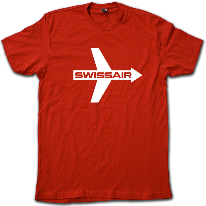 SWISS-AIR Vintage Airline Logo T-Shirt - Super Soft Cotton RETRO ...