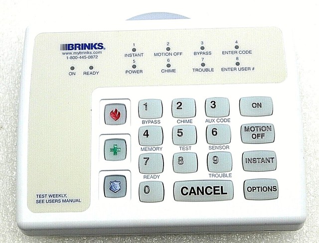 Brinks Home Security Panel & Keypad BHS 3111 BHS3111 8 Zone LED for ...