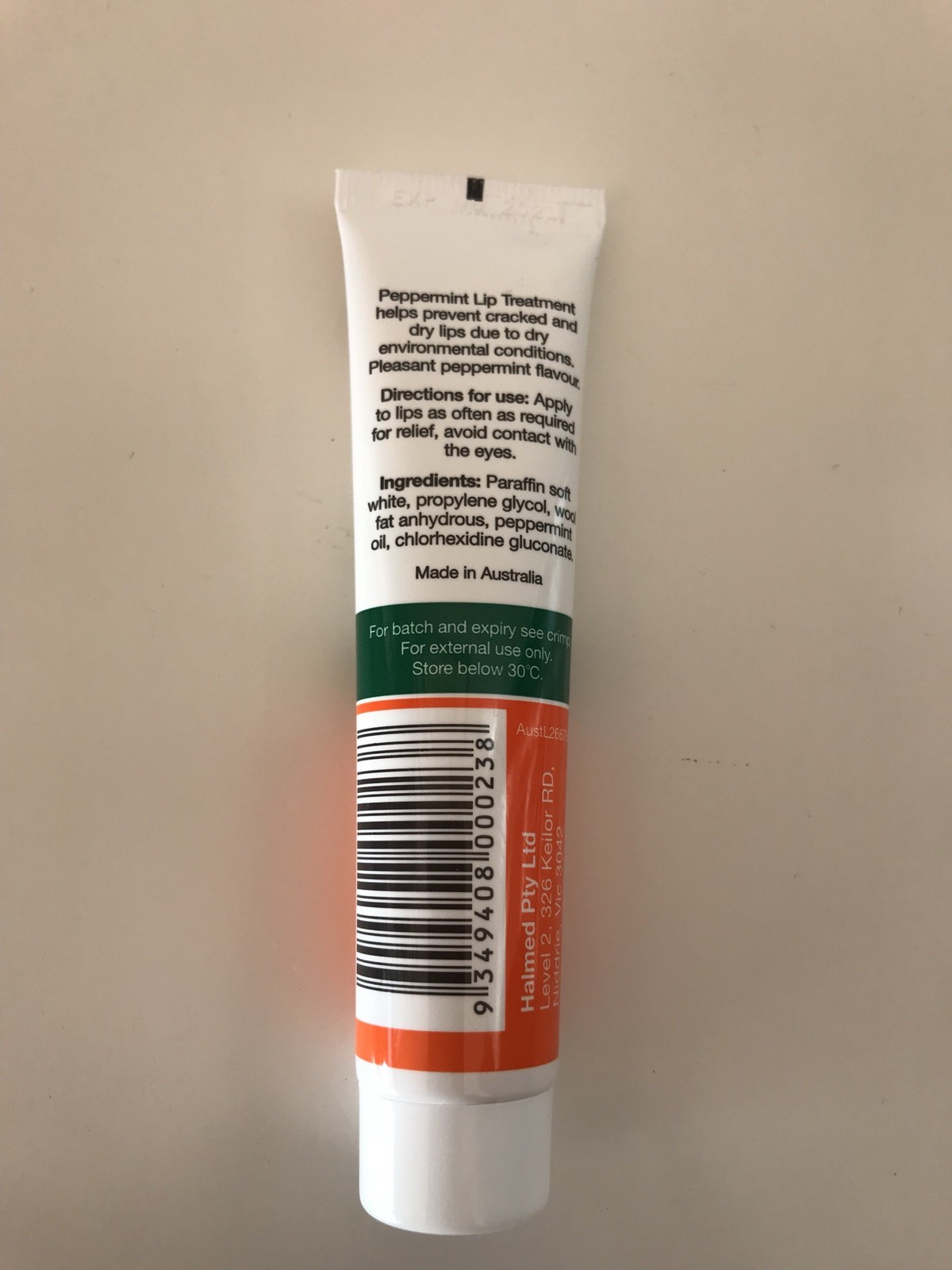 Peppermint Lip Ointment 20g Halmed Hospital Products - Lip Balm X 4 for ...