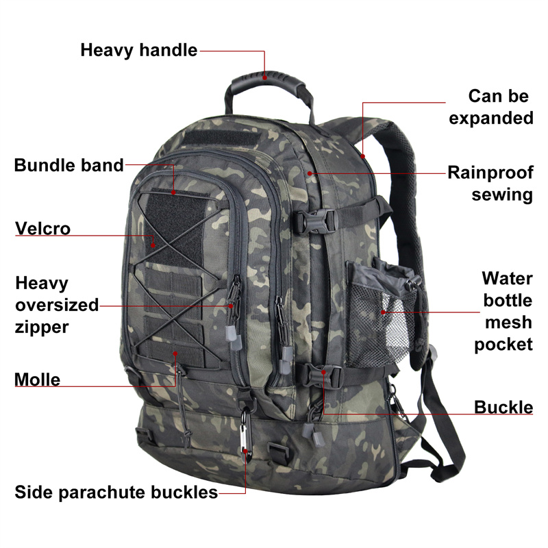 60L Military Molle Camping Backpack Tactical Camping Hiking Travel Bag ...