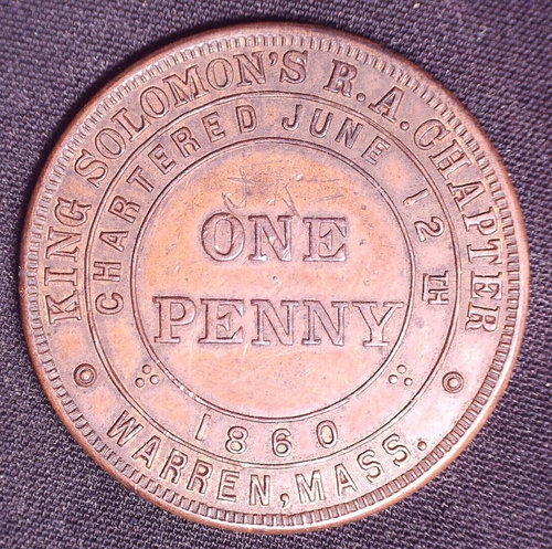 King Solomon's Chapter Masonic Penny Token Warren Massachusetts | eBay