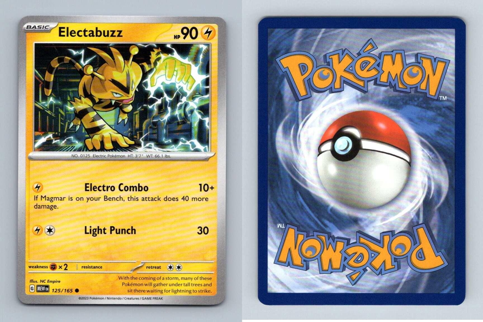 Electabuzz #125 Scarlet & Violet 151 Pokemon 2023 Common TCG Card | eBay