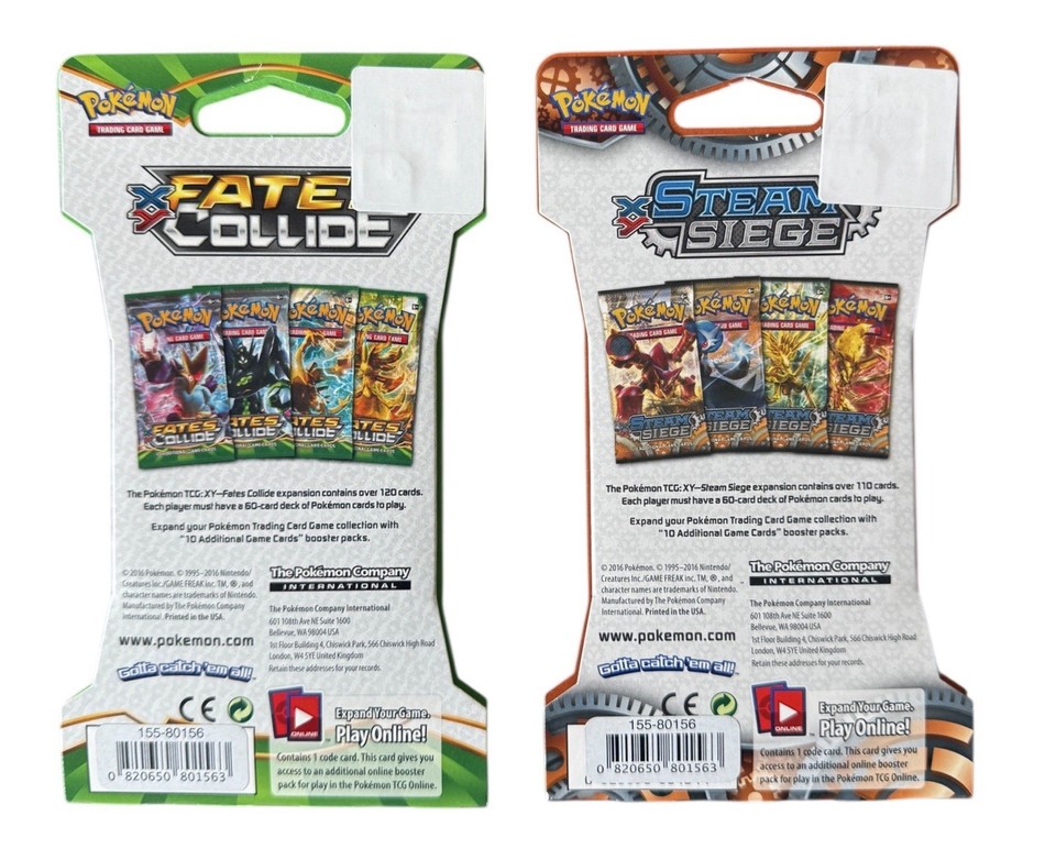 Pokemon TCG XY Steam Siege Fates Collide Booster Pack Lot Of 2 New | eBay