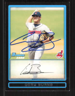 Cory Burns 2009 Bowman Draft Picks & Prospects Auto Cleveland Indians # ...
