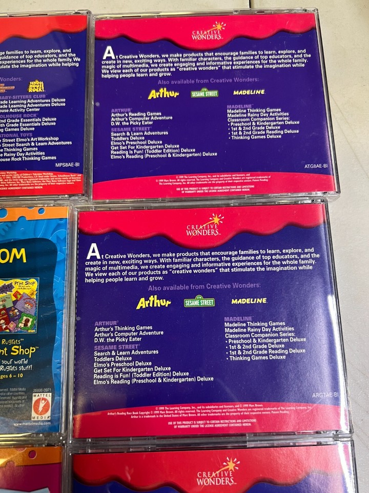 educational adventure cd roms Lot Of 9 Windows Mac Madeline Arthur Big ...