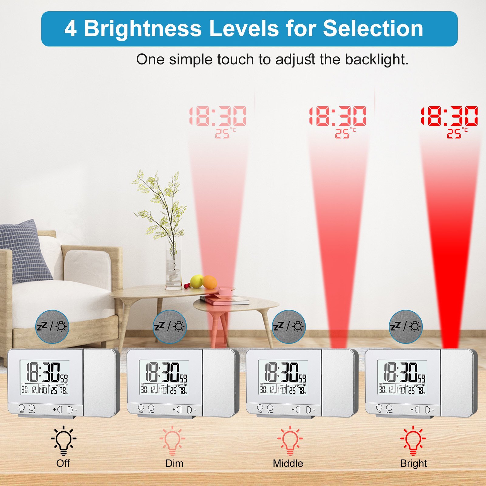 Digital LCD Indoor & Outdoor Weather Station Clock Calendar Thermometer ...