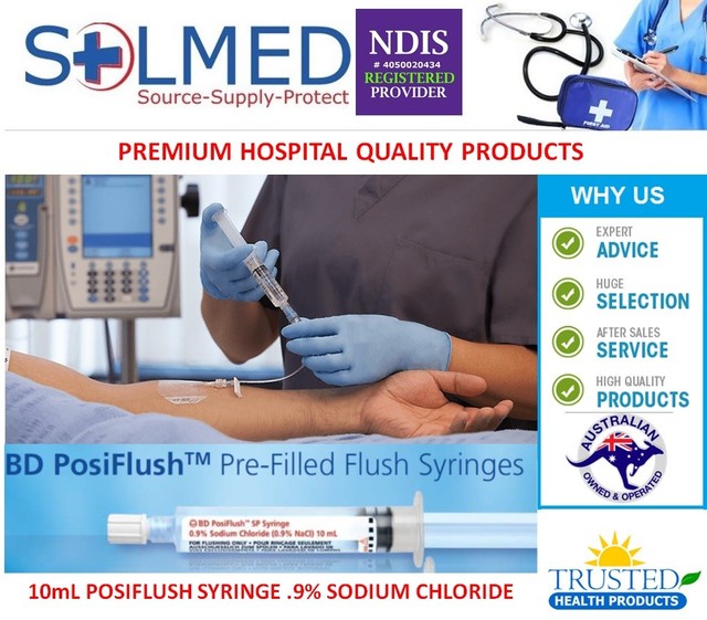 5 X BD PosiFlush SP Syringe 10ml 0.9 Sodium Chloride for Flushing Only ...