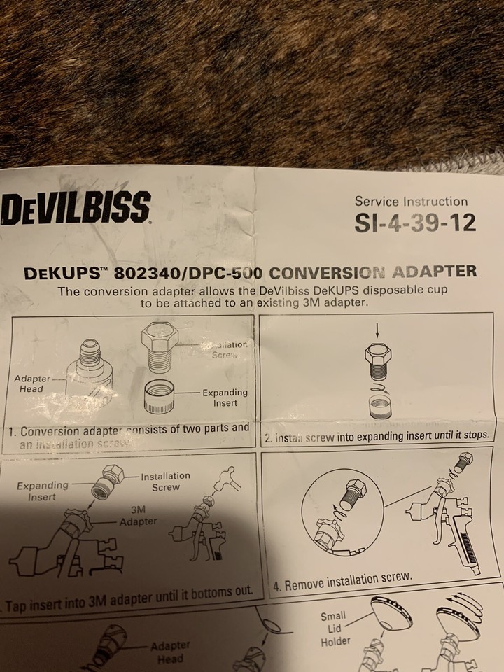 3 Devilbiss DPC 501 Gravity Feed Adapters For Existing 3M. Lot Of 3 | eBay
