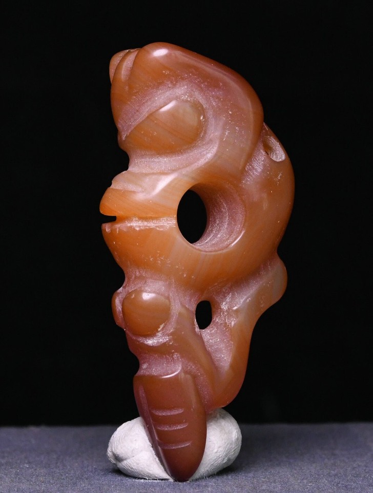 Old China Hongshan Culture Agate Yu Pig Dragon Gou Hook Exorcism Amulet ...