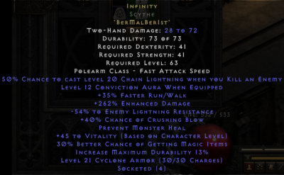 Infinity Runeword Polearms & Scythe Handheld - Diablo 2 D2R Ladder SC ...