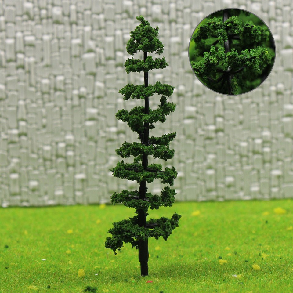 80pcs Model Trains 1:75 Green Trees HO OO Scale Model Trees 90mm TC90 ...