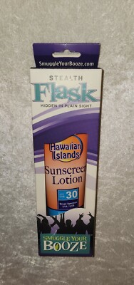 Smuggle Your Booze Stealth Flask Hawaiian Sunscreen Lotion 10 oz. New ...