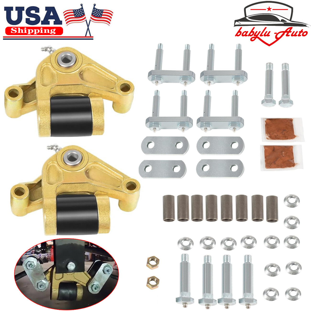 K71-652-00 E-Z Flex Suspension Kit Double-Eye Springs Tandem Axle 33 ...