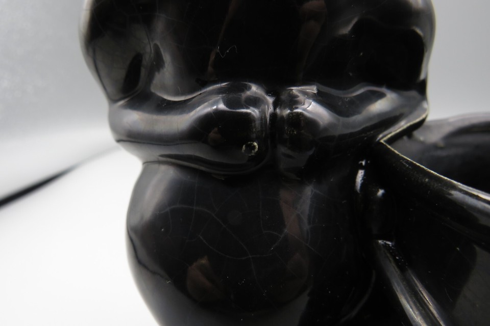 Vintage Black Glaze Canibal/Tribal figural Planter with Cauldron ...