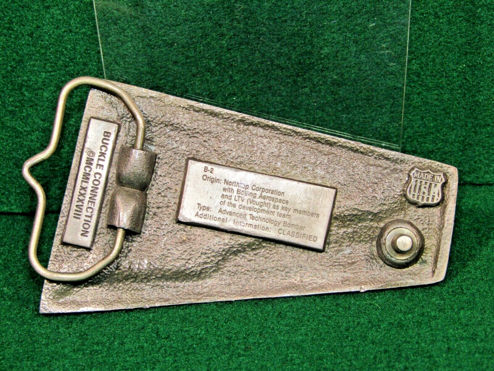 Vintage 1988 B-2 Stealth Bomber Belt Buckle USAF Jet … - Gem