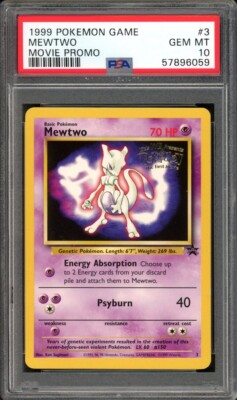 Mewtwo Pokemon 1999 Stamped WB Movie Black Star Promo #3 PSA 10 | eBay