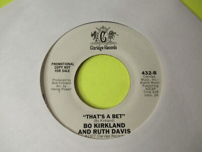 BO KIRKLAND AND RUTH DAVIS STAY BY MY SIDE / THAT'S A BET 45 7" PROMO ...