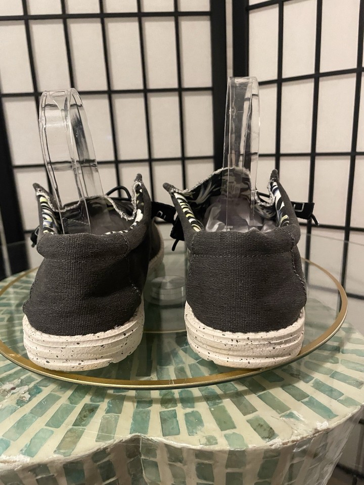 Men’s Lt Black HEY DUDE Slip On W/ Floral Lining In US Size 10! Summer ...