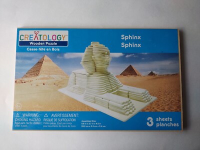 Sphinx Wooden Puzzle 3-D Creatology Kids Craft Egypt Factory Sealed New ...