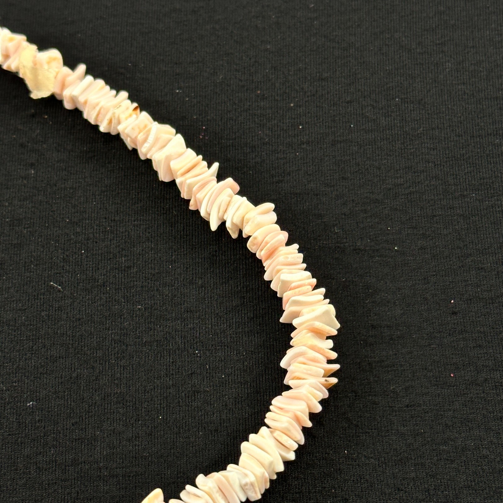 Carved Peach Half Moon Shell Center Puka Shell Chip 14 Inch Choker ...