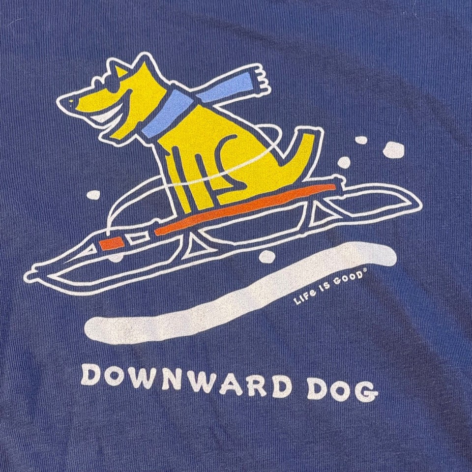 Life is Good Downward Dog Crusher Tee Long Sleeve Top Womens Large ...