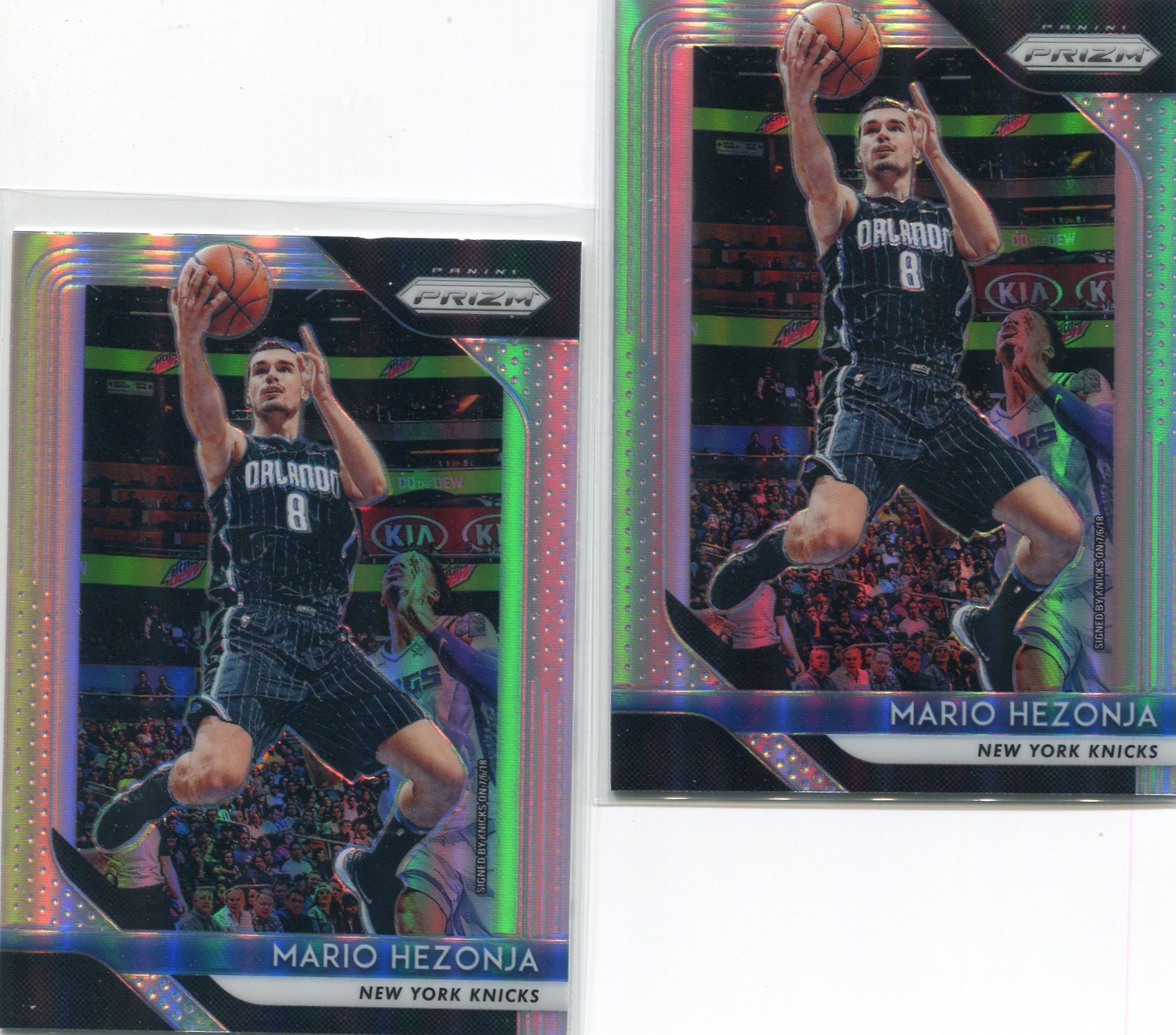 LOT (2) 2018-19 PRIZMS SILVER MARIO HEZONJA PORTLAND TRAIL BLAZERS ...