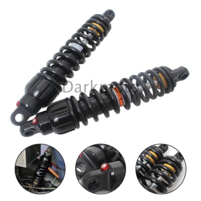 Black 13.5" 343mm Shocks Absorbers Suspension Universal Fit For Harley ...