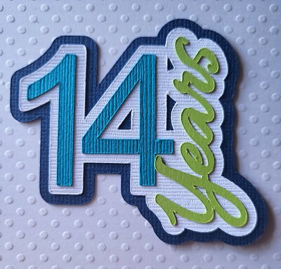 Birthday Age Title Number 14. Scrapbook, Card Making Paper Piecing | eBay