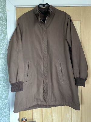 80s Vintage retro longer length Worker Style jacket coat, in brown BHS ...