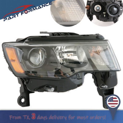 For 2016-21 Jeep Grand Cherokee Halogen Headlight Black Passenger RH ...