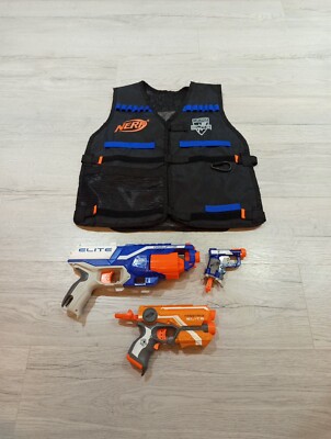 Nerf N-Strike Elite Tactical Vest Jacket Blaster Gun Bundle Plus 10 ...