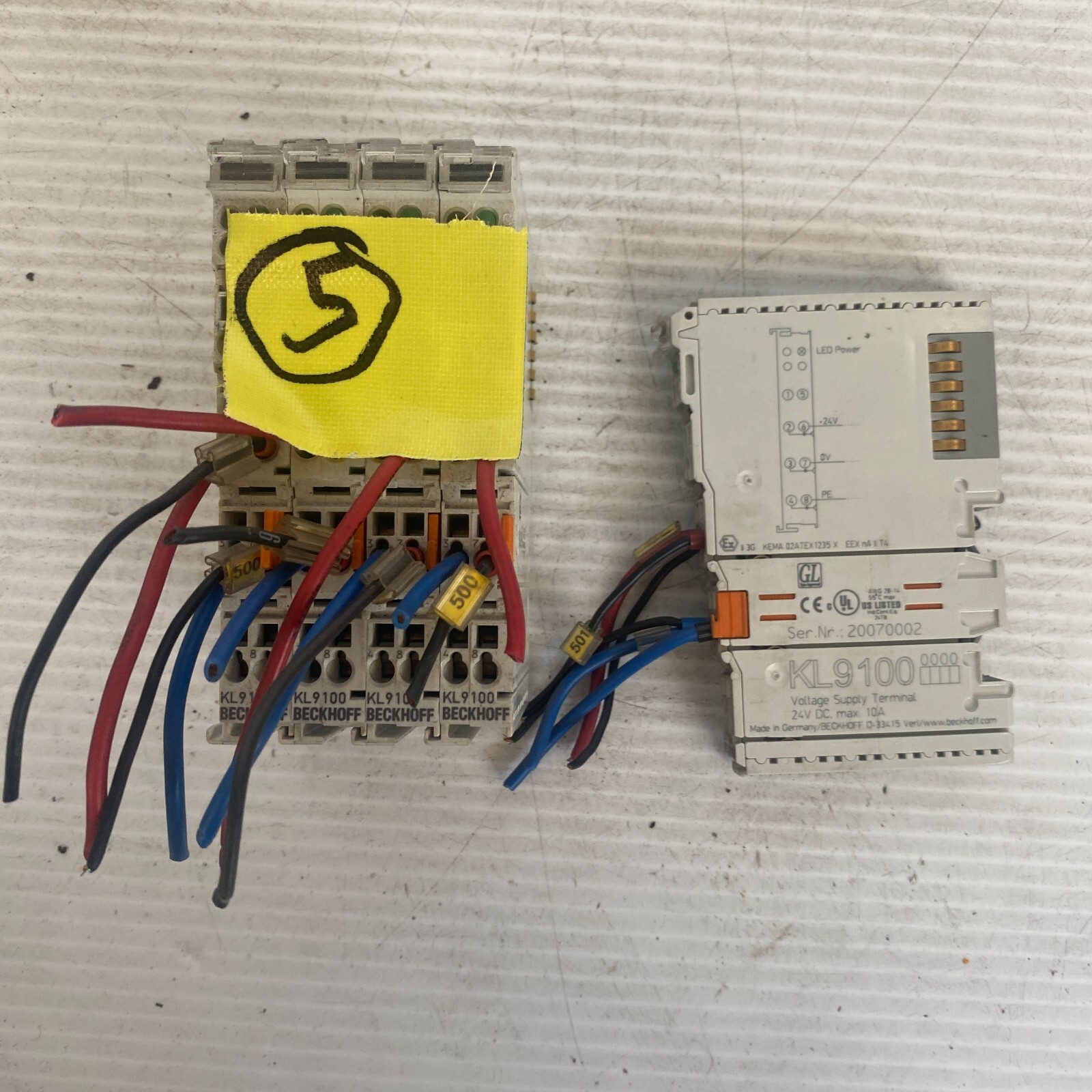 KL9100 -LOT OF 5- KL 9100 Beckhoff KL9 System Power Supply Terminal PLC ...