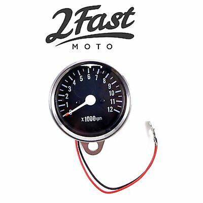 Chrome Tachometer - 0-12,000 RPM - Ratio 1:4, for Motorcycles 14-20113 ...