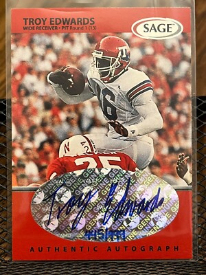 TROY EDWARDS 1999 SAGE RED LOUISIANA TECH BULLDOGS ROOKIE AUTOGRAPH ...