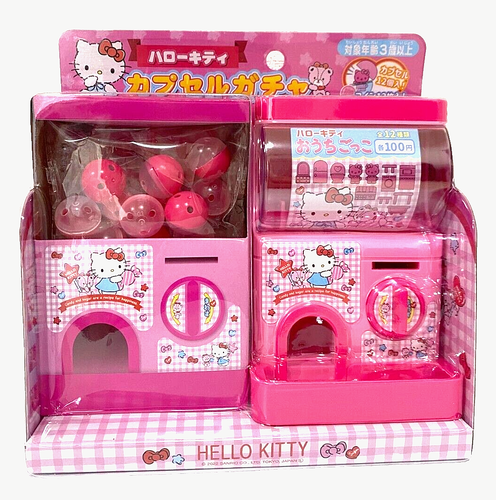 Hello Kitty Capsule Gacha Sanrio Kitty Gachapon Machine Set From Japan ...
