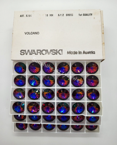 Factory Pack Swarovski Crystal Volcano 18mm Rivoli 6204 Pendant; 72pc ...
